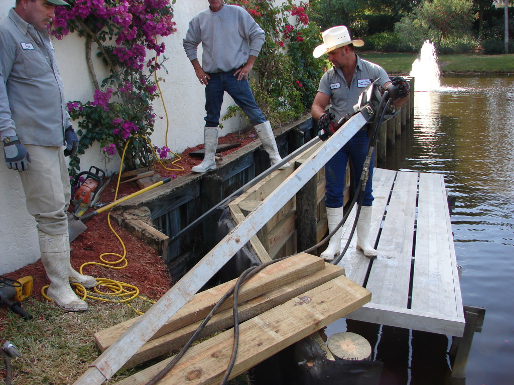 Wood Seawall @ Garland Marine Construction